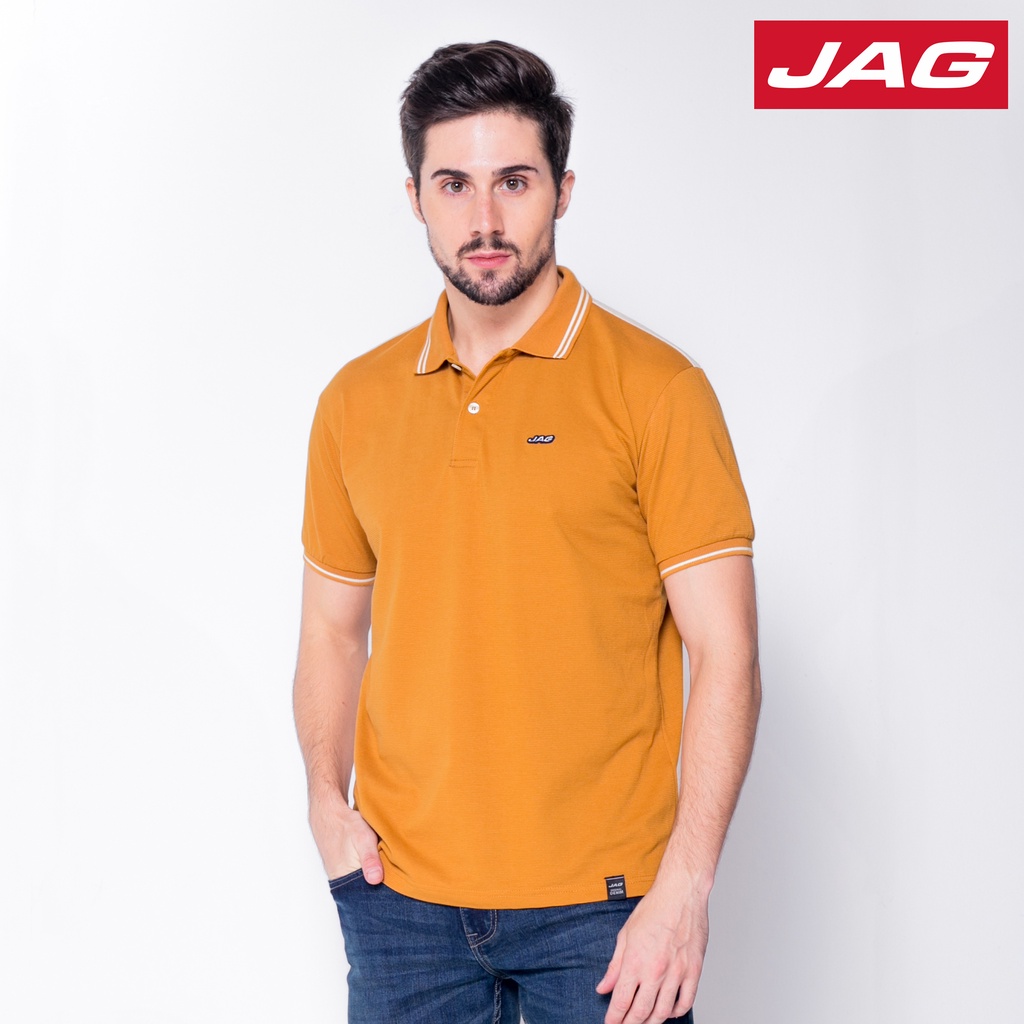 Jag Men's Striped Collar Sport Shirt - Classic Polo Casual Fit | Shopee ...