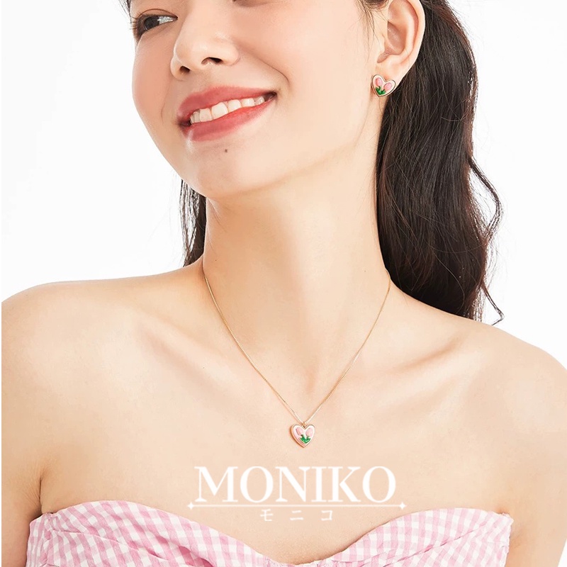 MONIKO Original Design 18k Gold plated Pink Tulip Pendant Necklace ...