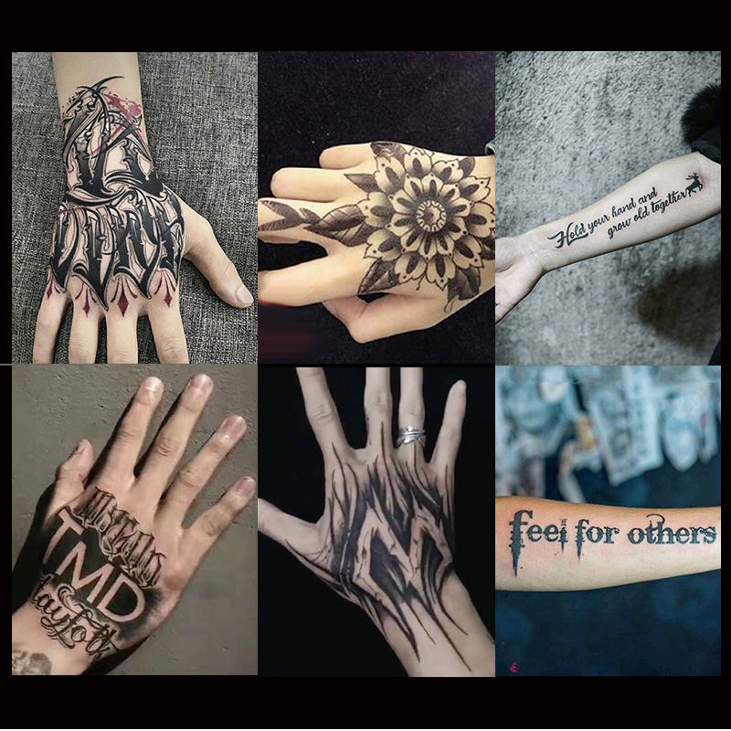 Itim na Naka-istilong 3D Bagong Man's Half Sleeve Arm Temporary Totem ...