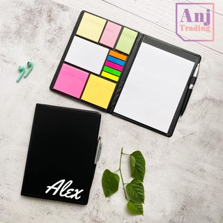 Leather Notebook with Sticky Notes with FREE Ballpen Colored Page ...