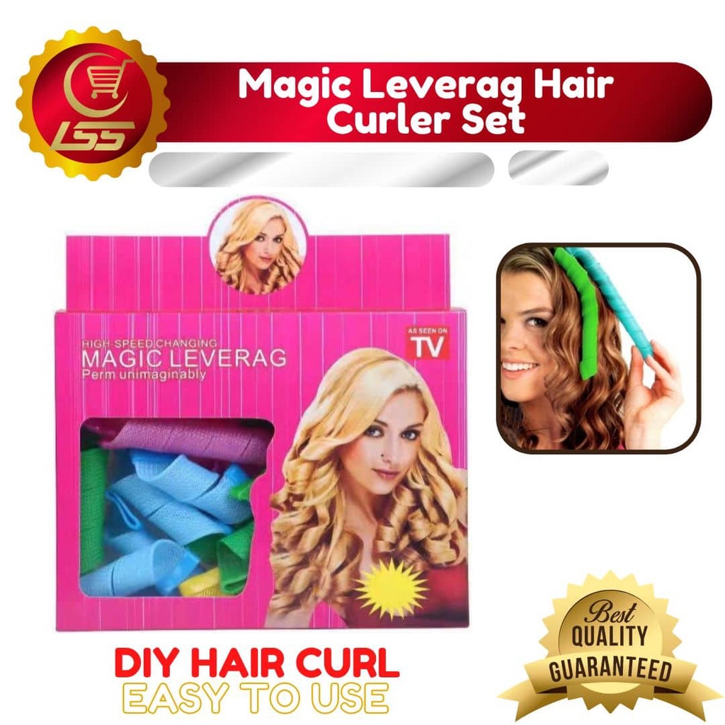 Magic Leverag Hair Curler Set Spiral Ringlets Rollers | Shopee Philippines