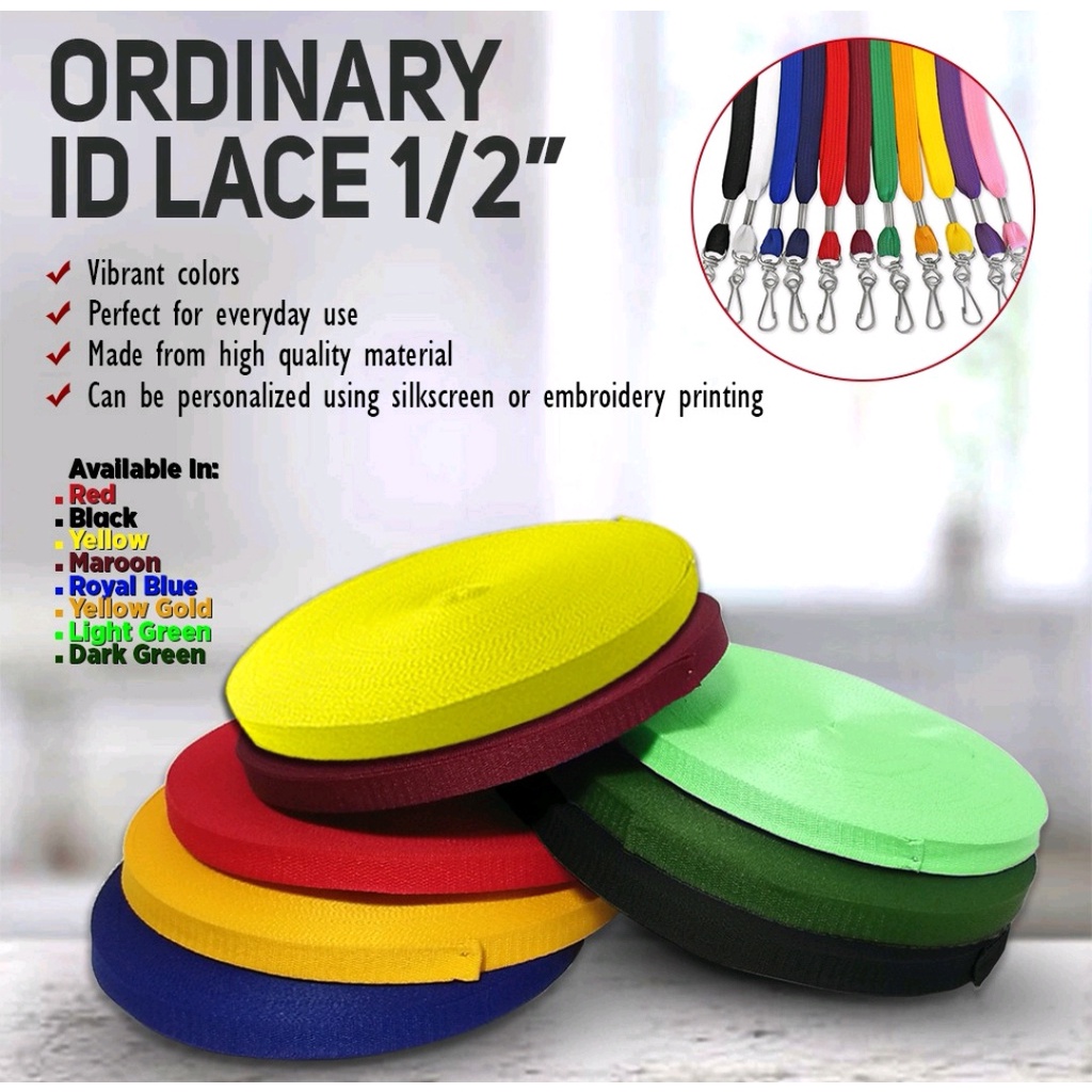 (5 ROLL) ORDINARY ID LACE 1/2INCH (50 METERS IN 1 ROLL) | Shopee ...