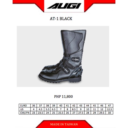 AUGI BOOTS AT-1 ADVENTURE BLACK | Shopee Philippines