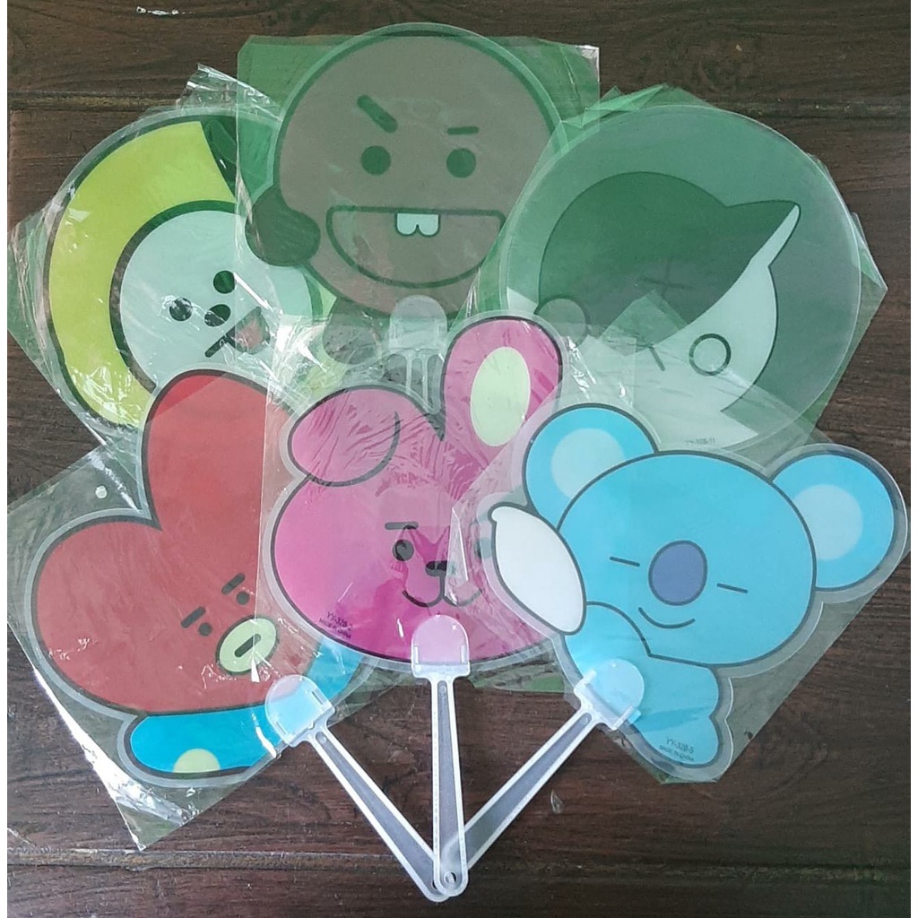 Bts K-POP Character PVC Plastic Hand Fan | Shopee Philippines
