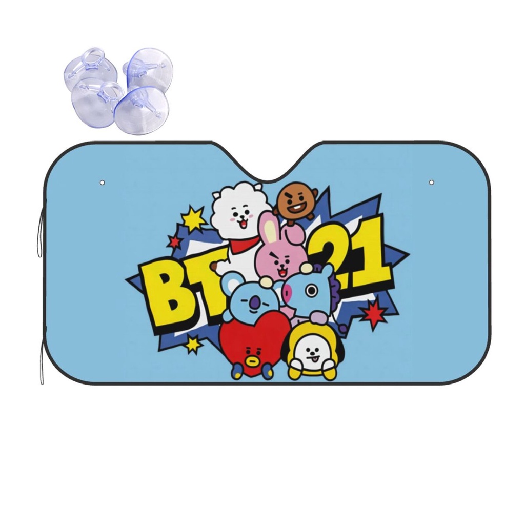 BTS BT21 Car sunshade Foldable Car Windshield Sunshade Sun Protection ...