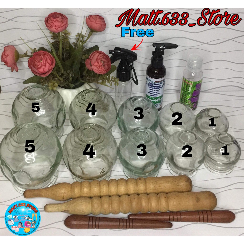 Massage Tools Starter Kit Set Ventosa Massage Oil Dagdagay Thai Stick ...
