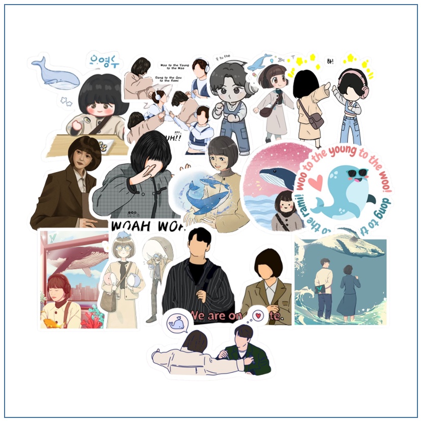 (15 PCS) Extraordinary Attorney Woo Waterproof Stickers | Laminated ...