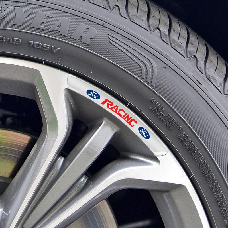 Ford 4pcs/set Car Aluminum Alloy Wheel Hub Sticker Auto Tire Emblem ...