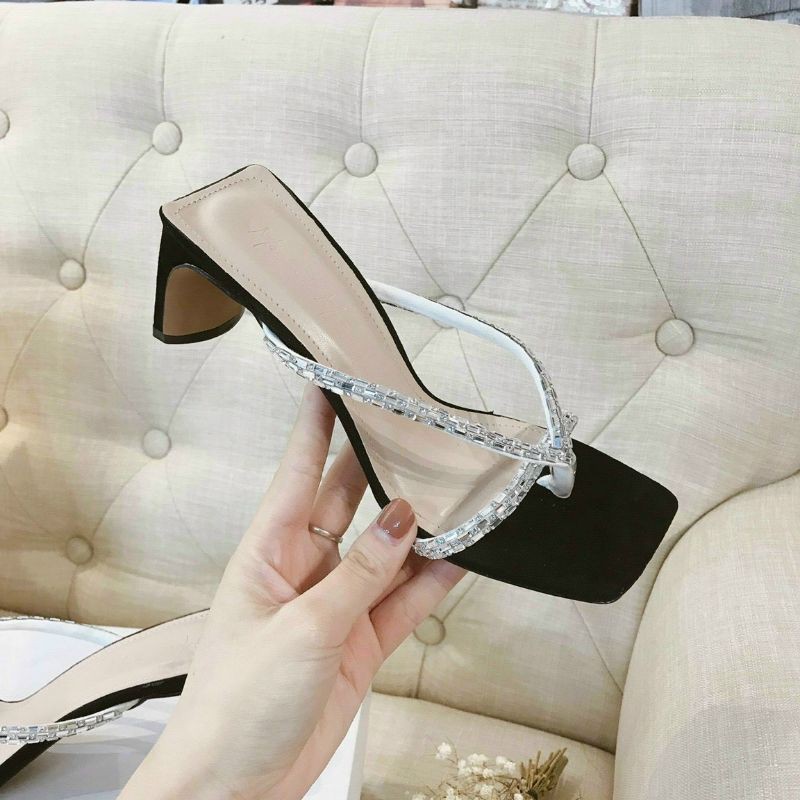 Stone-embellished flip-flops. | Shopee Philippines