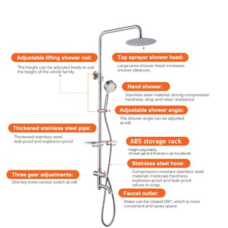 KOYOT 304 Stainless Steel Bathroom Single Cold Shower Set for Single ...