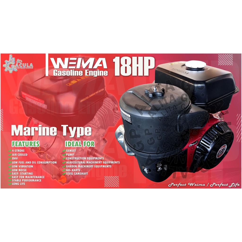 AIR COOLED GASOLINE ENGINE 18HP WEIMA MARINE TYPE | Shopee Philippines