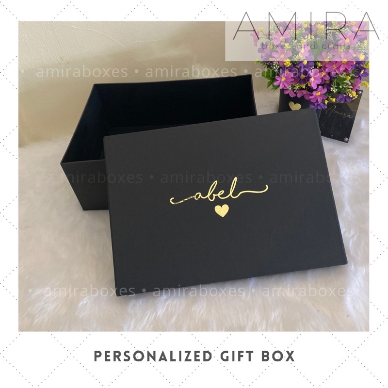 personalized rectangle gift box with name or custom text for all ...