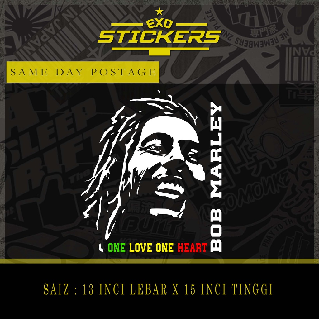 Bob Marley Legend Cutting sticker untuk cermin lori kereta van | Shopee ...