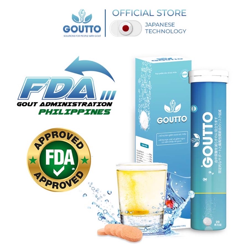 GOUTTO 20 EFFERVESCENT TABLET ( ORIGINAL Japan For Gout Arthritis Uric ...