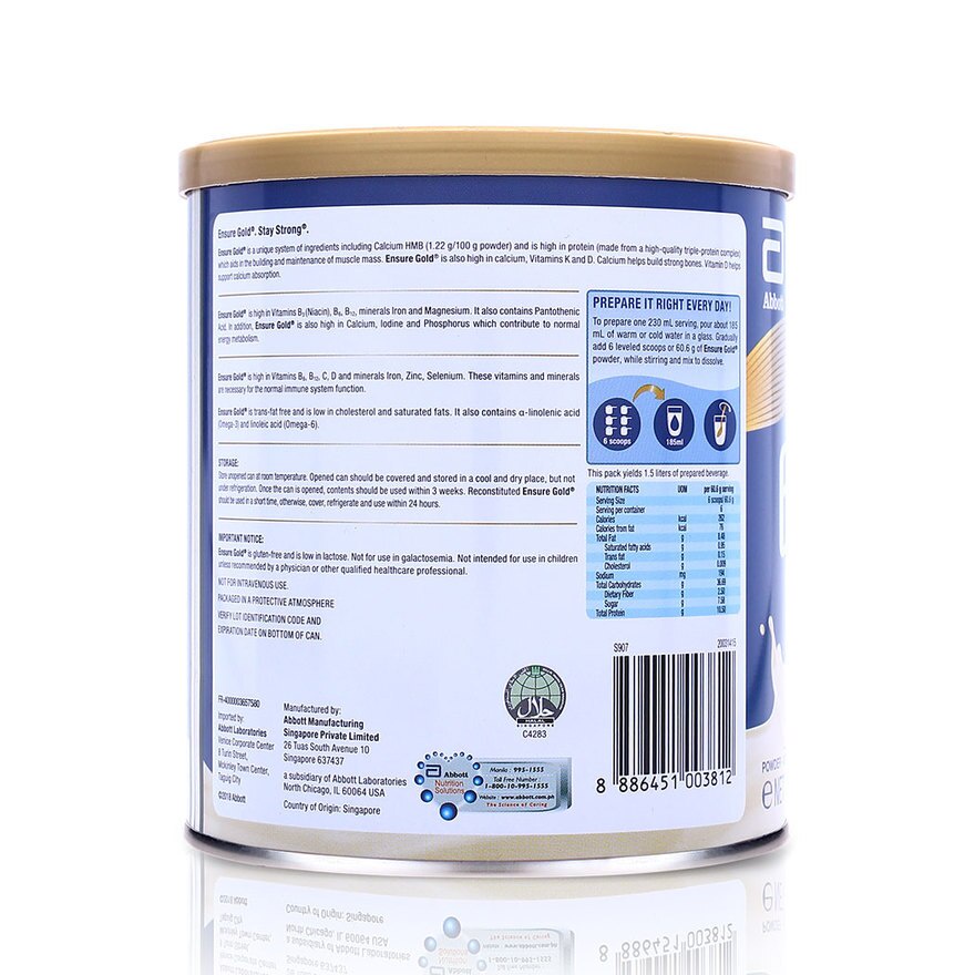 ENSURE Ensure Gold Vanilla 380g Powdered Milk - Adult Supplement ...