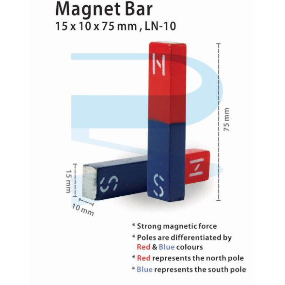 Magnet Bar 75mm x 15mm x 10mm LN-10 (1 Pair ) | Shopee Philippines