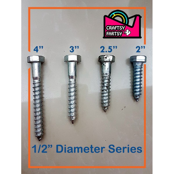 (PER PIECE) Lag Screw/ Log Screw 1/2" Diameter Series | Shopee Philippines