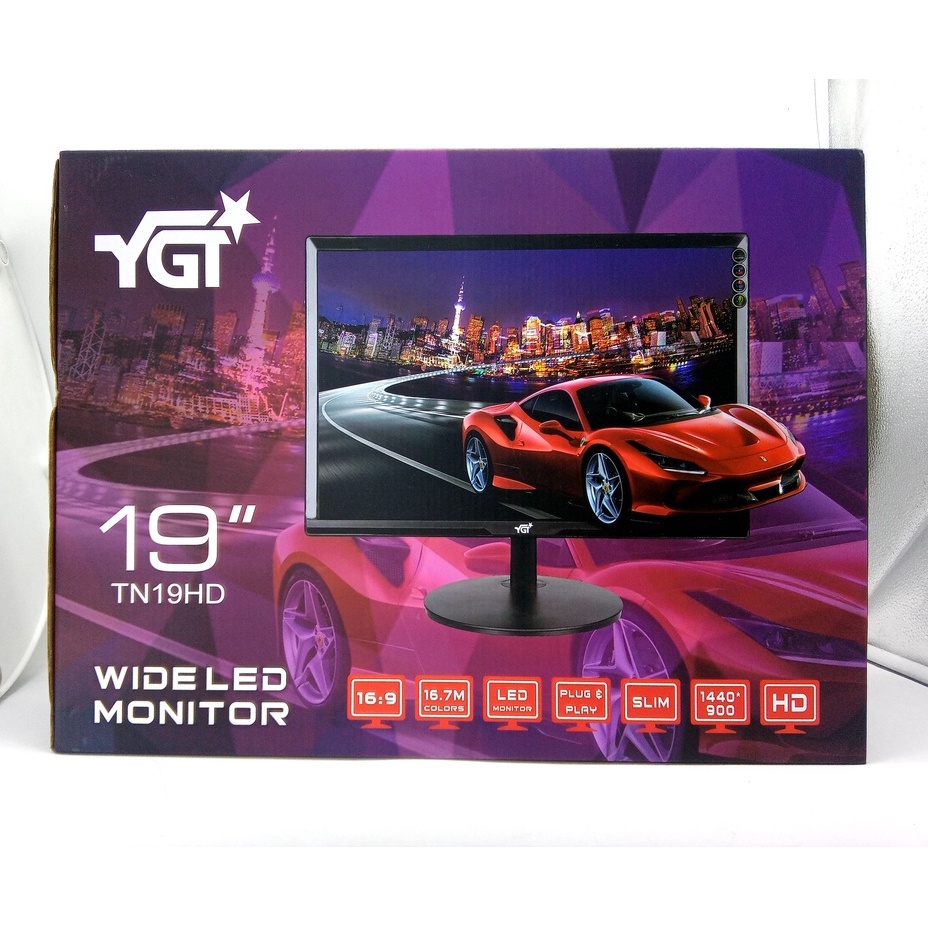 YGT Wide LED Monitor 19"TN19HD 1440*900 HDMI/VGA VESA MOUNTABLE KECORP ...