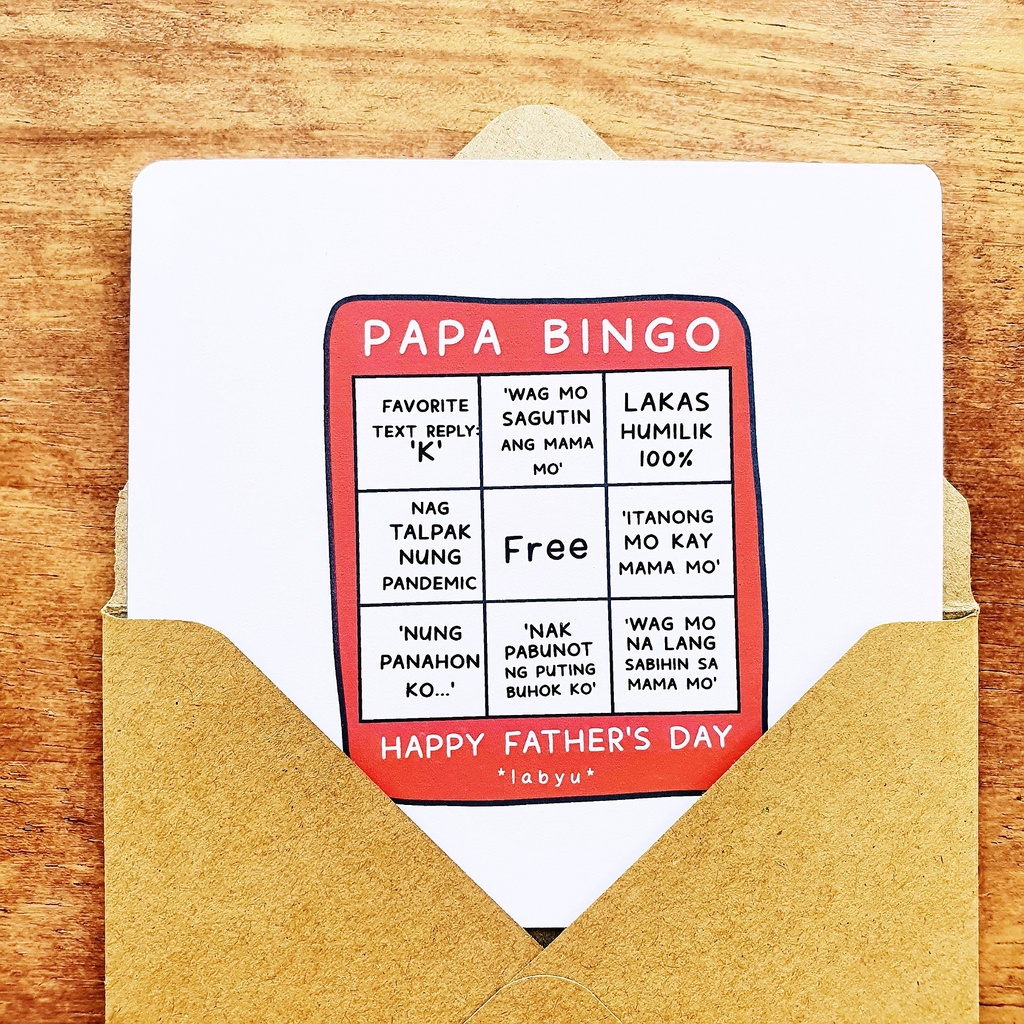 TAGALOG Father's Day Card Father Papa Daddy Tatay - Papa Bingo Famous ...