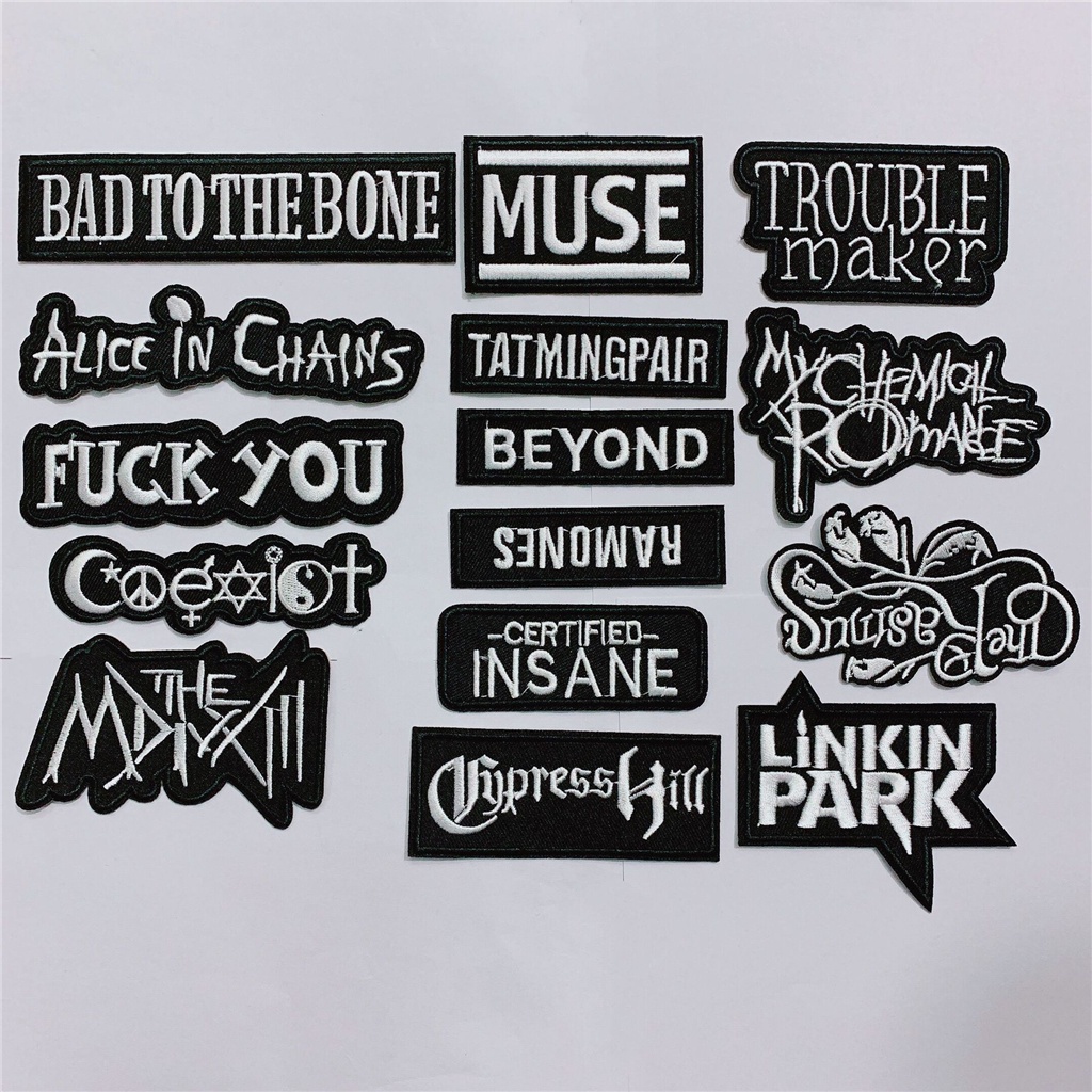 1PCS,Punk Rock Clothes Patches,Alphabet Letter Embroidered Patch,Badges ...
