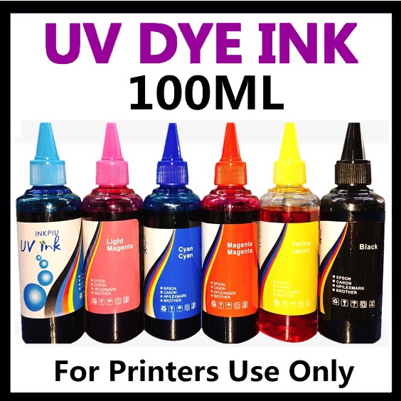 UV Dye Ink 100ml for printer ink use (Cyan/Magenta/Yellow/Black) 8.0 ...