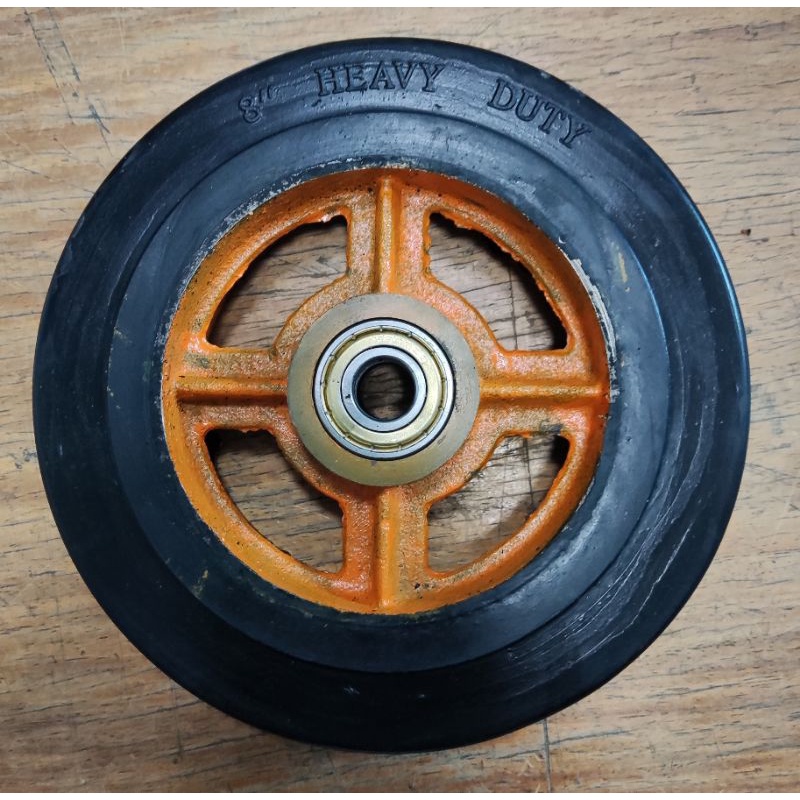 Push Cart Wheel 6" / 8" / 10" Heavy Duty Steel Body Rubber Wheel ...