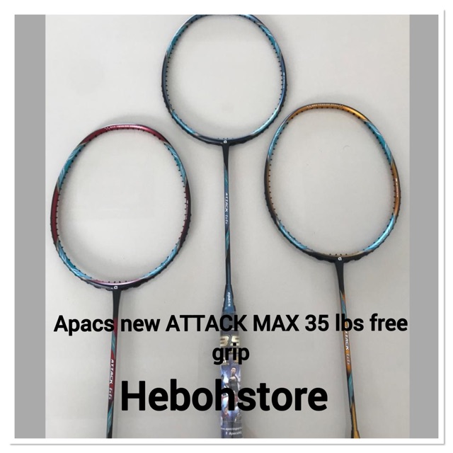 Multicolor Apacs New Attack 66 Badminton Racket Max Tension 35lbs with ...