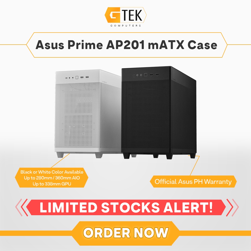 Asus Prime AP201 Mesh mATX Case Black / White | Shopee Philippines