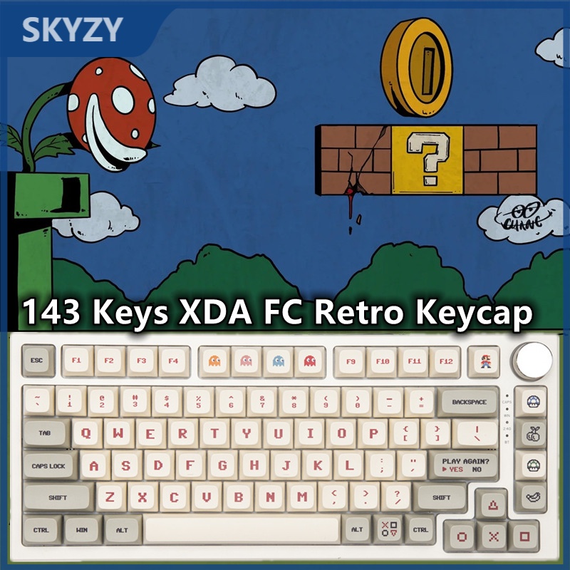 143 Keys FC Keycap XDA Profile FC Retro Style PBT Dye Sub Mechanical ...