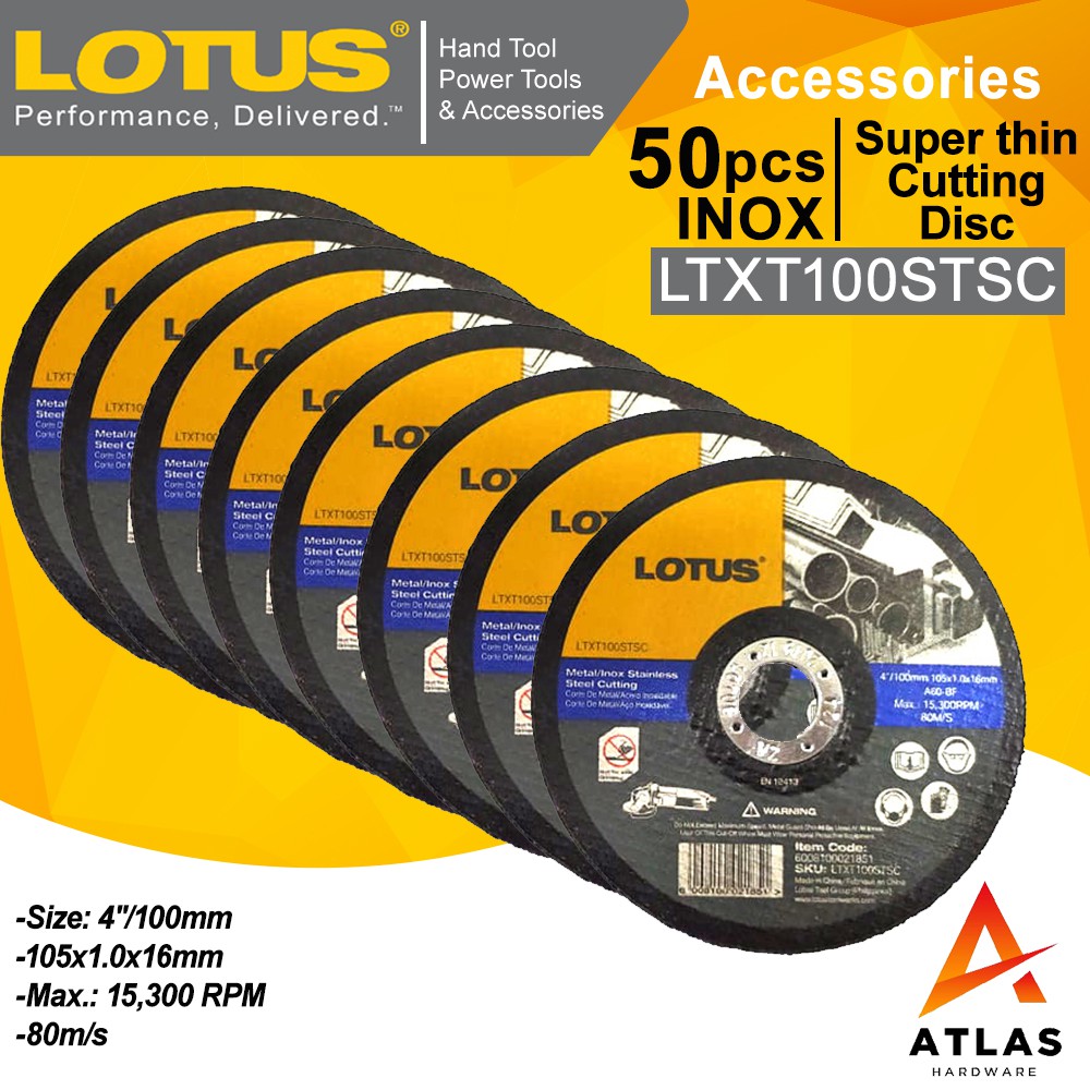 Lotus Stainless Steel Cutting Disc 4in - 50pcs/box | Shopee Philippines