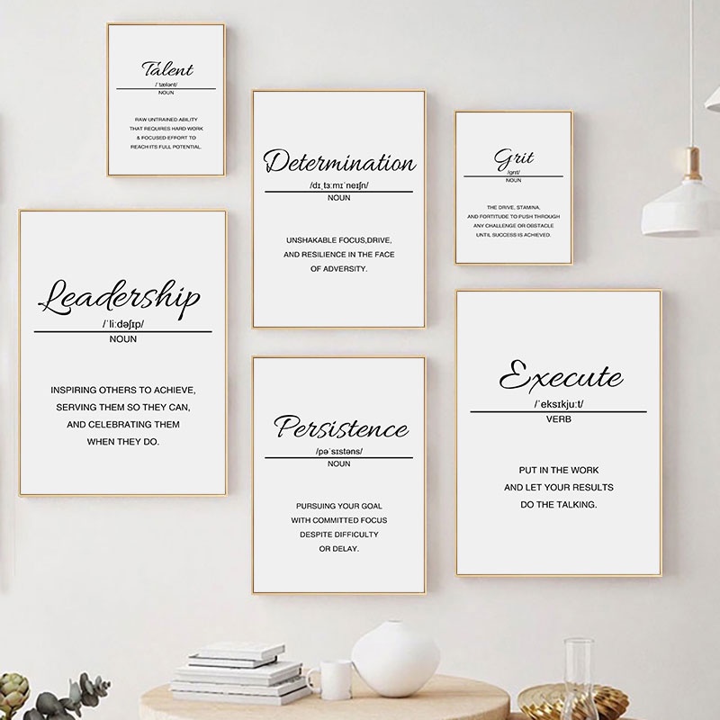 Simple Inspirational Phrases Quotes Canvas Art Painting Print Classroom ...