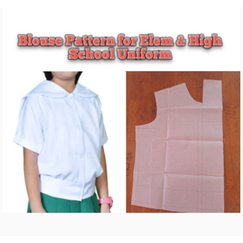 Pattern. Blouse Pattern for Elementary School Uniform. baby collar ...