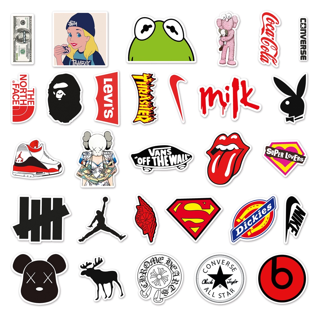 Random 10/55 Pieces World Fashion Cartoon Waterproof Home Deco Stickers ...