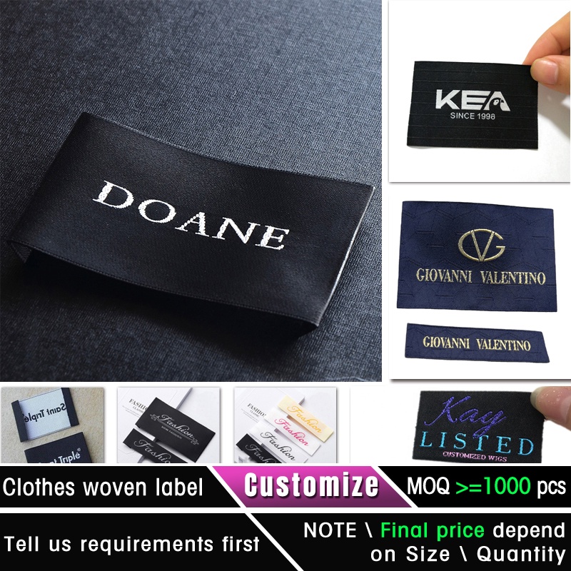 collar label customized cotton woven label clothing fabric garment tag ...