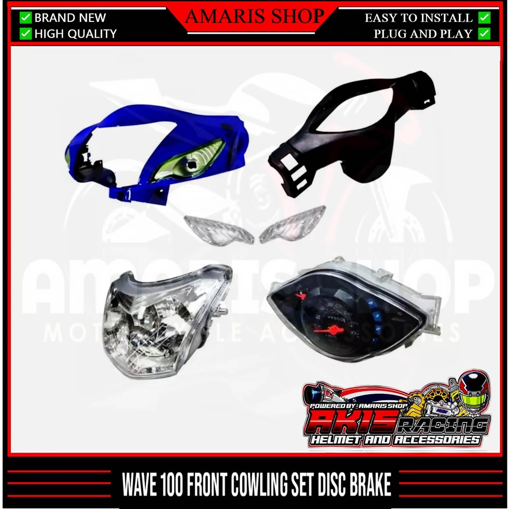 Motorcycle Body Kit Wave 100 Front Cowling Set (Disc brake) | Shopee ...