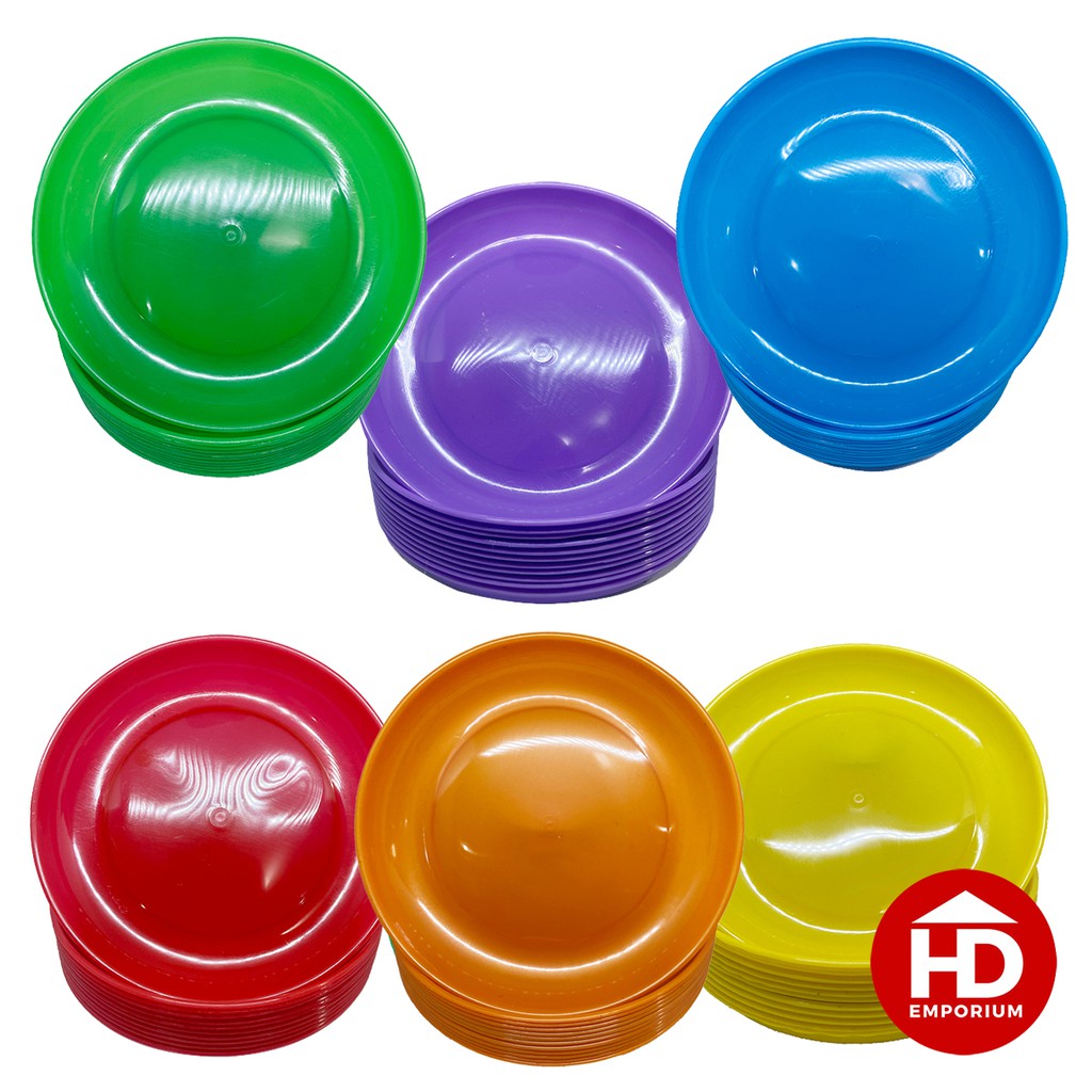Plastic Plates (12 pcs) plato | Shopee Philippines