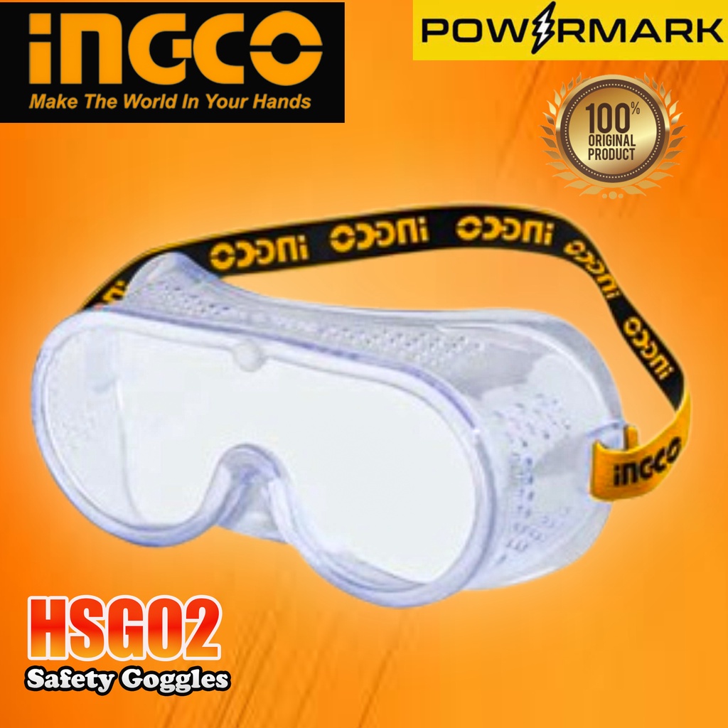 INGCO HSG02 Safety Goggles [POWERMARK | IAC] | Shopee Philippines