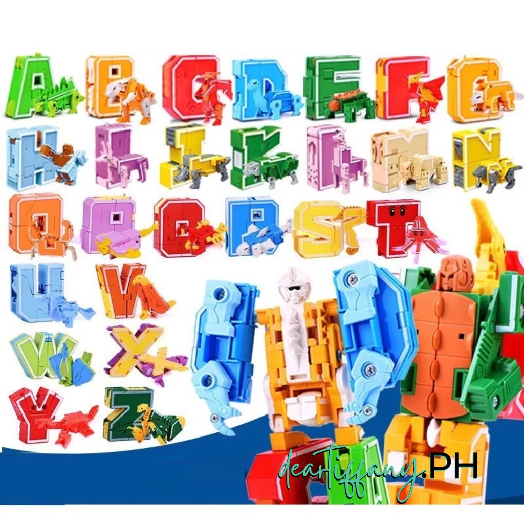 ALPHABET TRANSFORMERS LETTER ROBOT TOY EARLY LEARNING FINE MOTOR SKILLS ...