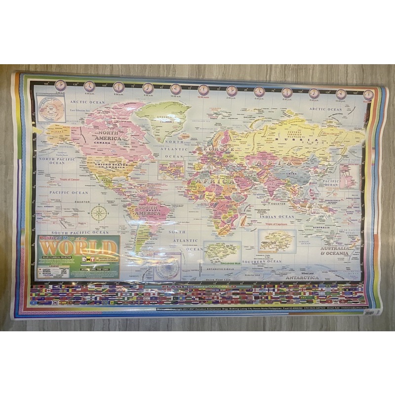 1 pc (2x3 ft/ 24x36 inches) WALL MAP POSTER SIZE World, Asia ...