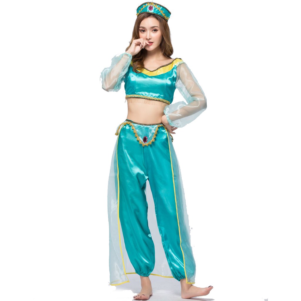 New Adult Women Anime Aladdin Princess Jasmine Cosplay Costume ...