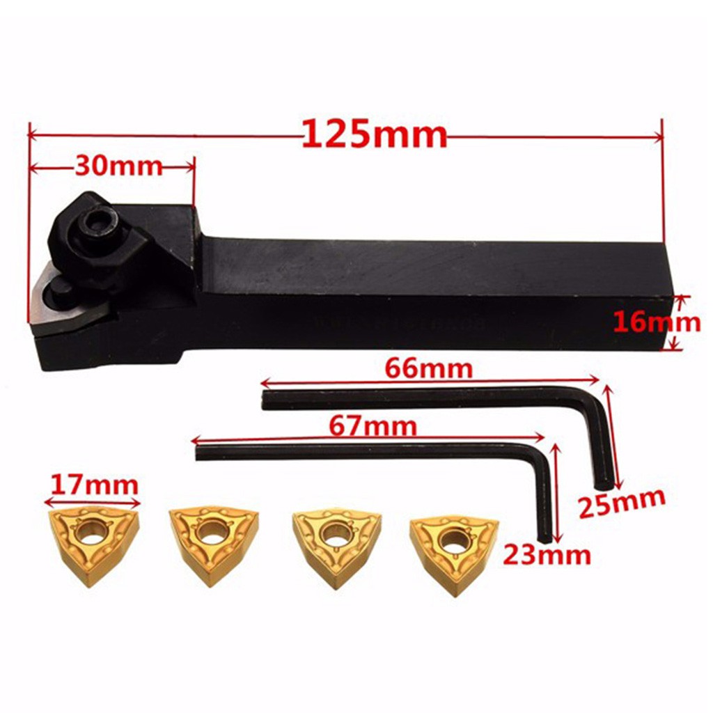 CNC Metal Lathe Turning Tool Holder Bit Set with Carbide Inserts ...