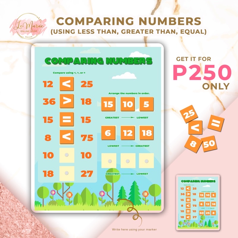 Le Marae Shop - Velcro COMPARING NUMBERS | Shopee Philippines