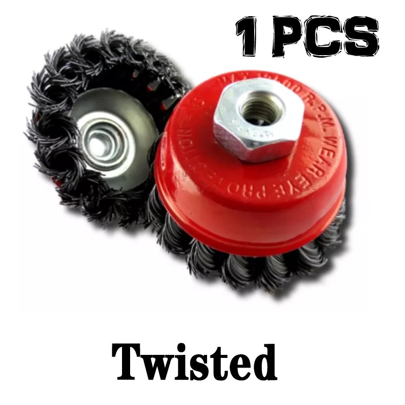 Wire Wheel Brush Twisted Knotted Cup For Grinders Industrial M10x1.25 3 ...