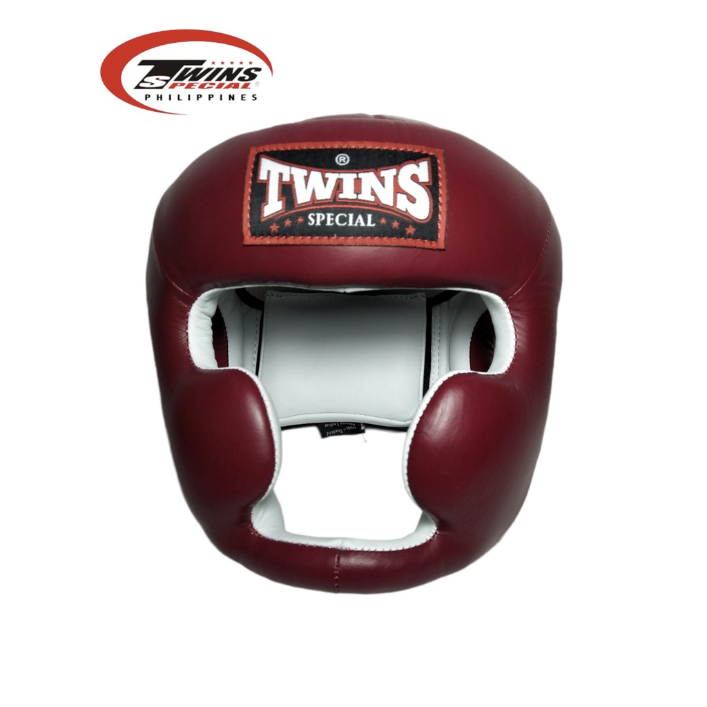 TWINS SPECIAL HGL6 Genuine Leather Boxing Headgear [Maroon] | Shopee ...