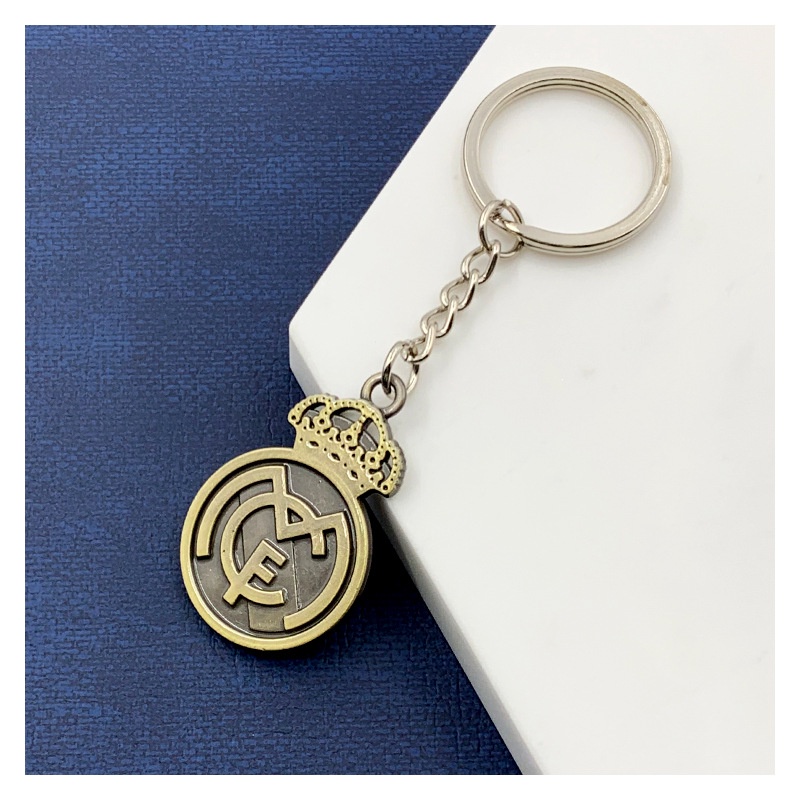 Football Club Logo Bronze Keychain Pendant: Real Madrid AC Milan ...