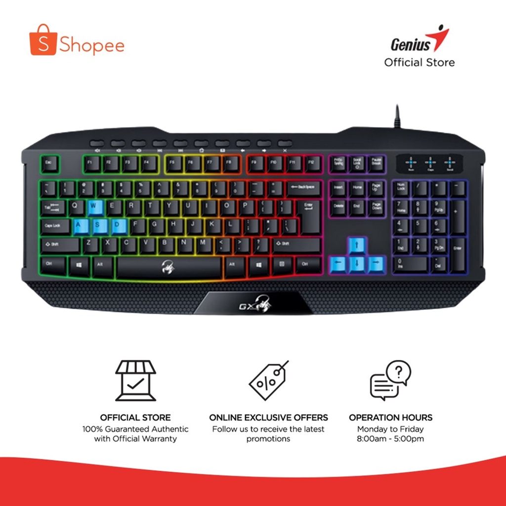 Genius GX-Gaming Scorpion K215 USB Gaming Keyboard Black | Shopee ...