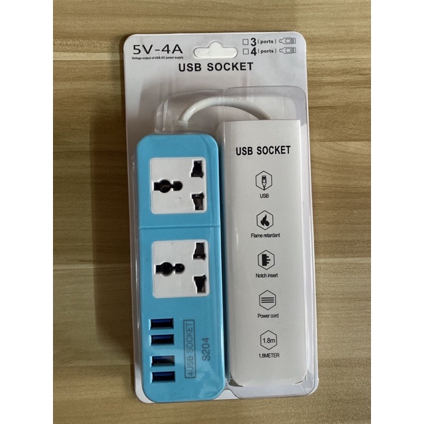 Candy Color Power Universal Socket 4 USB Ports 2 British Power Socket ...