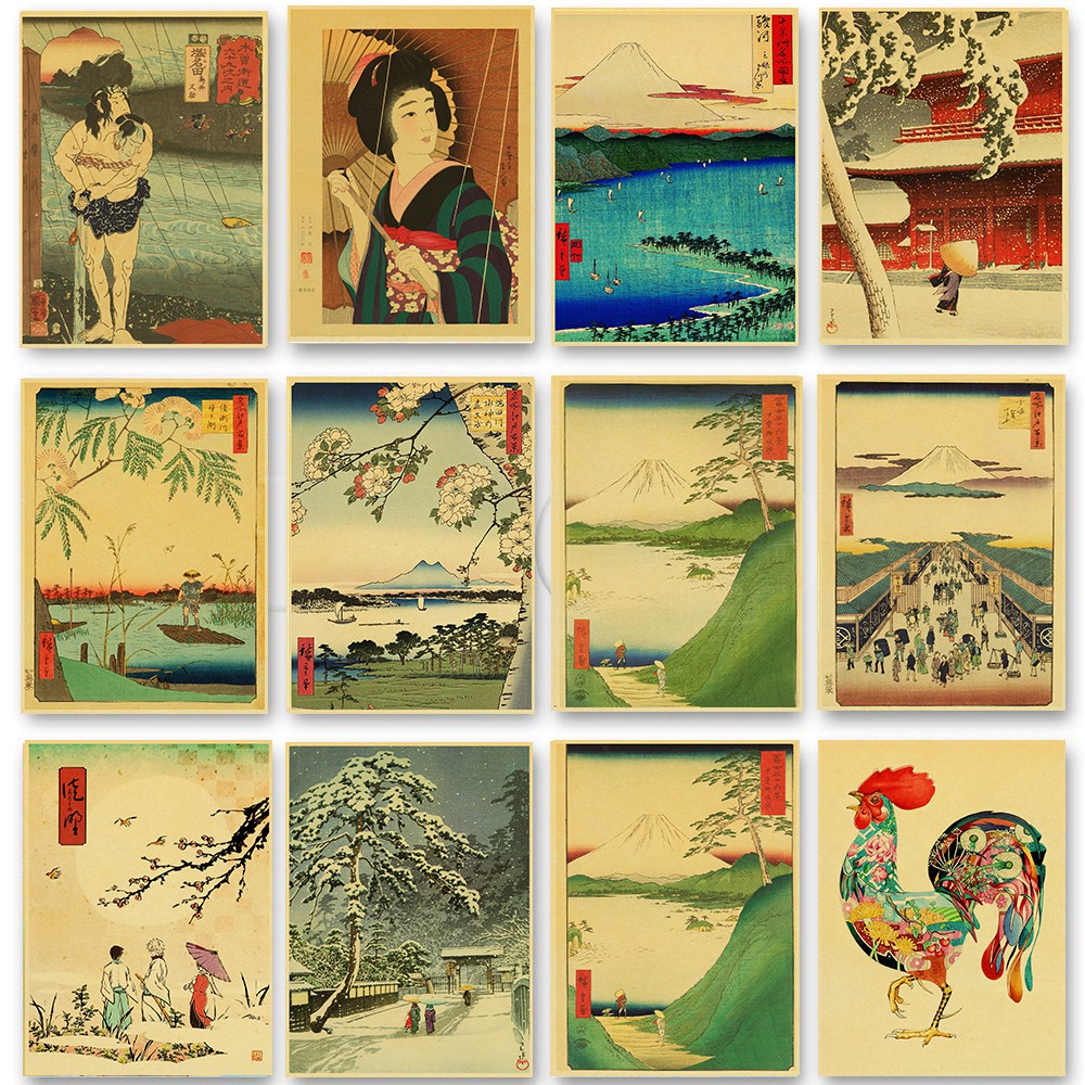 Nostalgia Japanese old style Poster Kraft Paper Retro Posters Wall Art ...