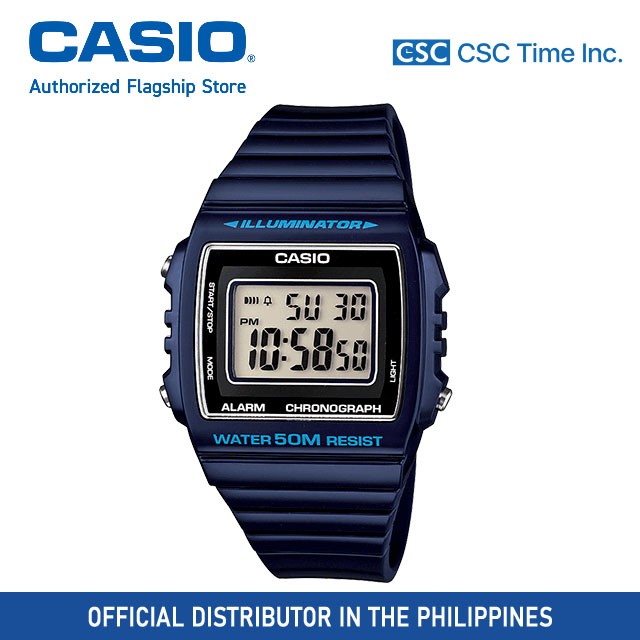 Casio (W-215H-2AVDF) Blue Resin Strap 50 Meter Digital Watch | Shopee ...