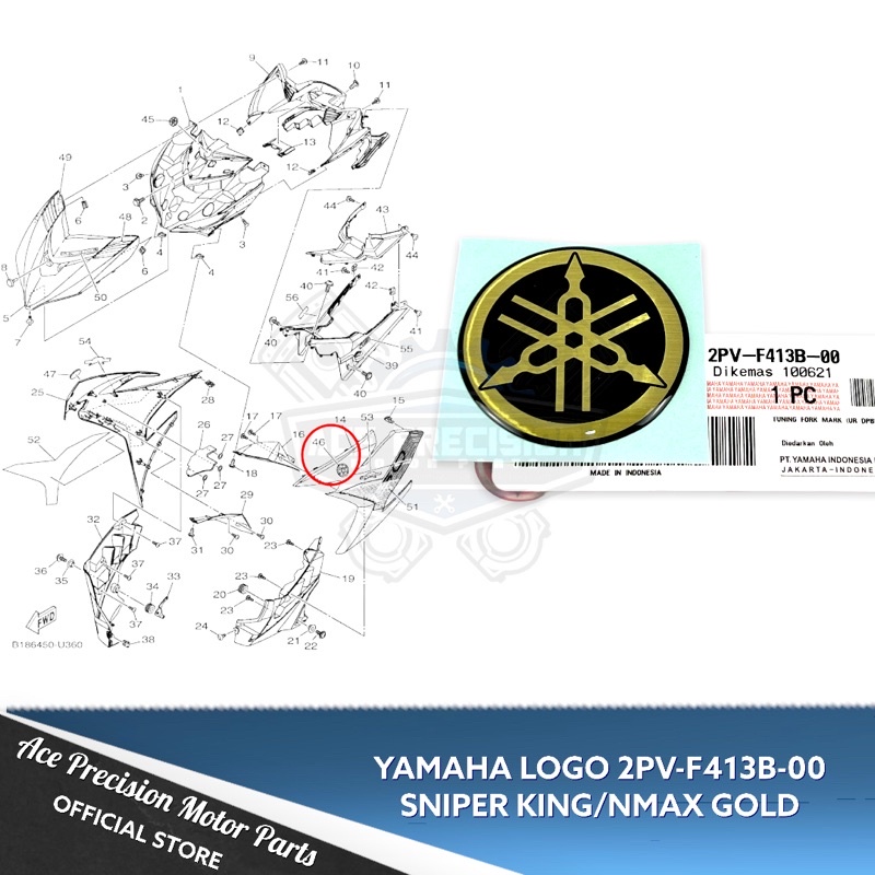 EMBLEM SNIPER KING/NMAX GOLD 2PV-F413B-00 | Shopee Philippines